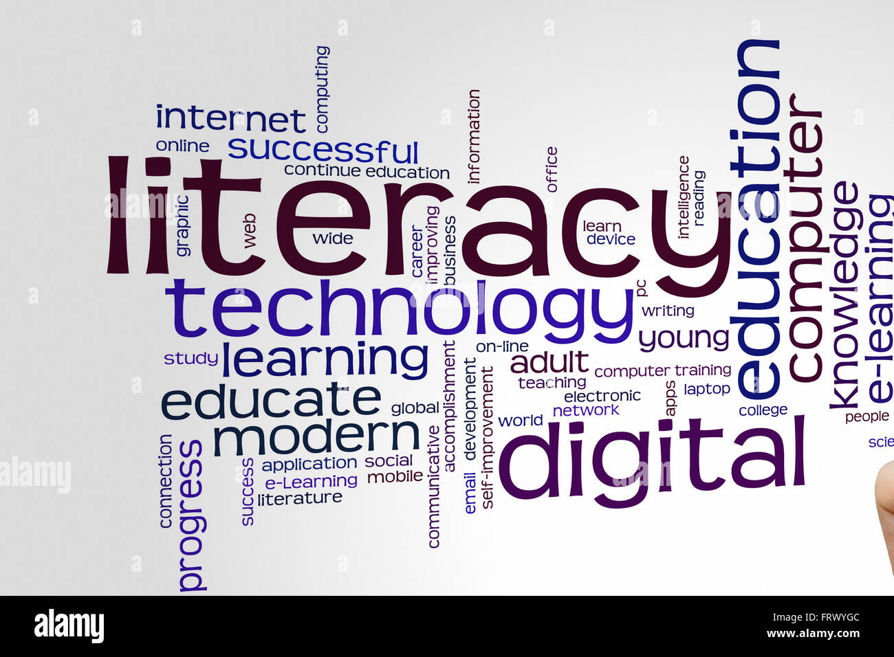 Digital literacy concept word cloud background Stock Photo - Alamy