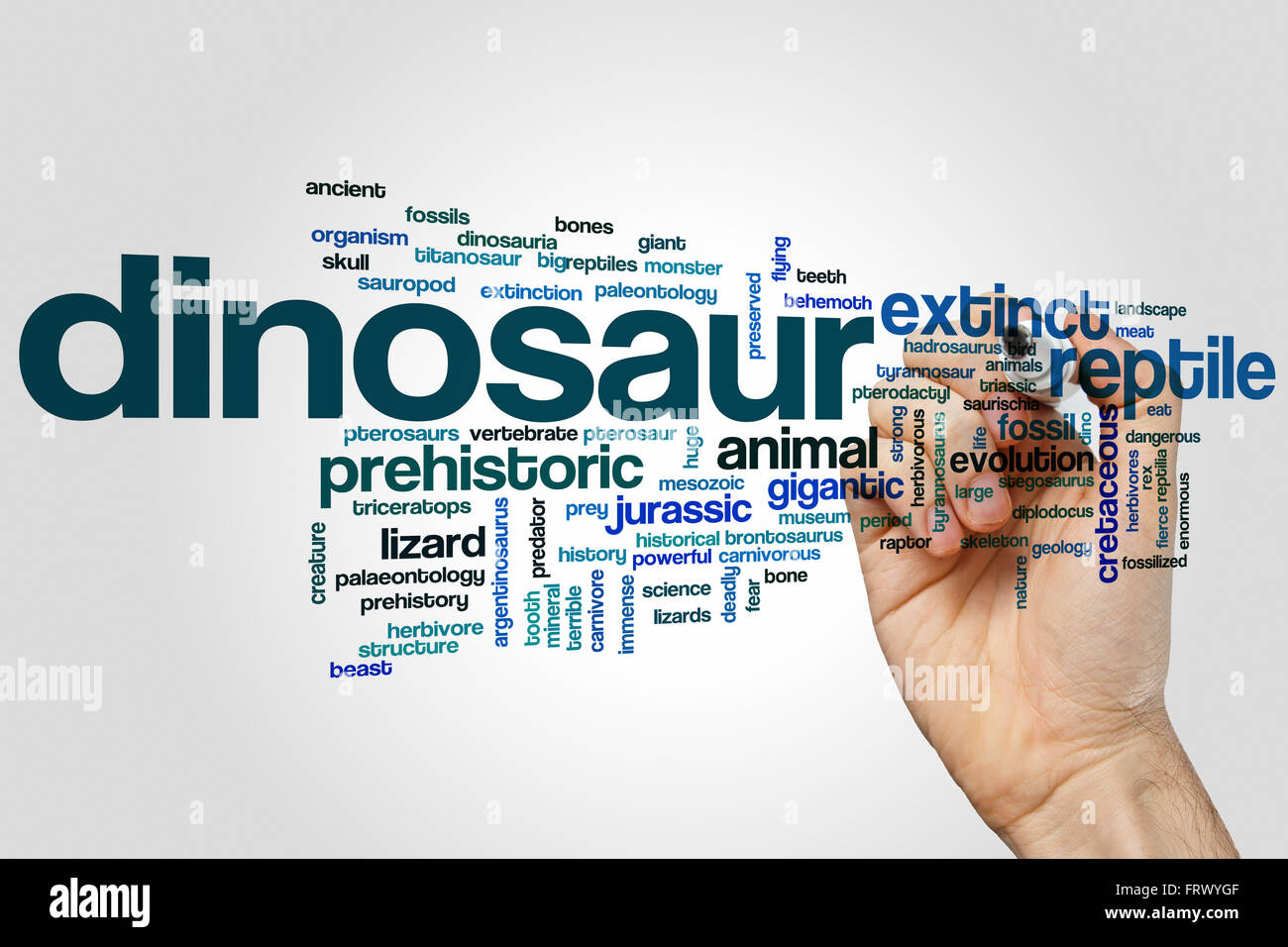 Dinosaur concept word cloud background Stock Photo - Alamy