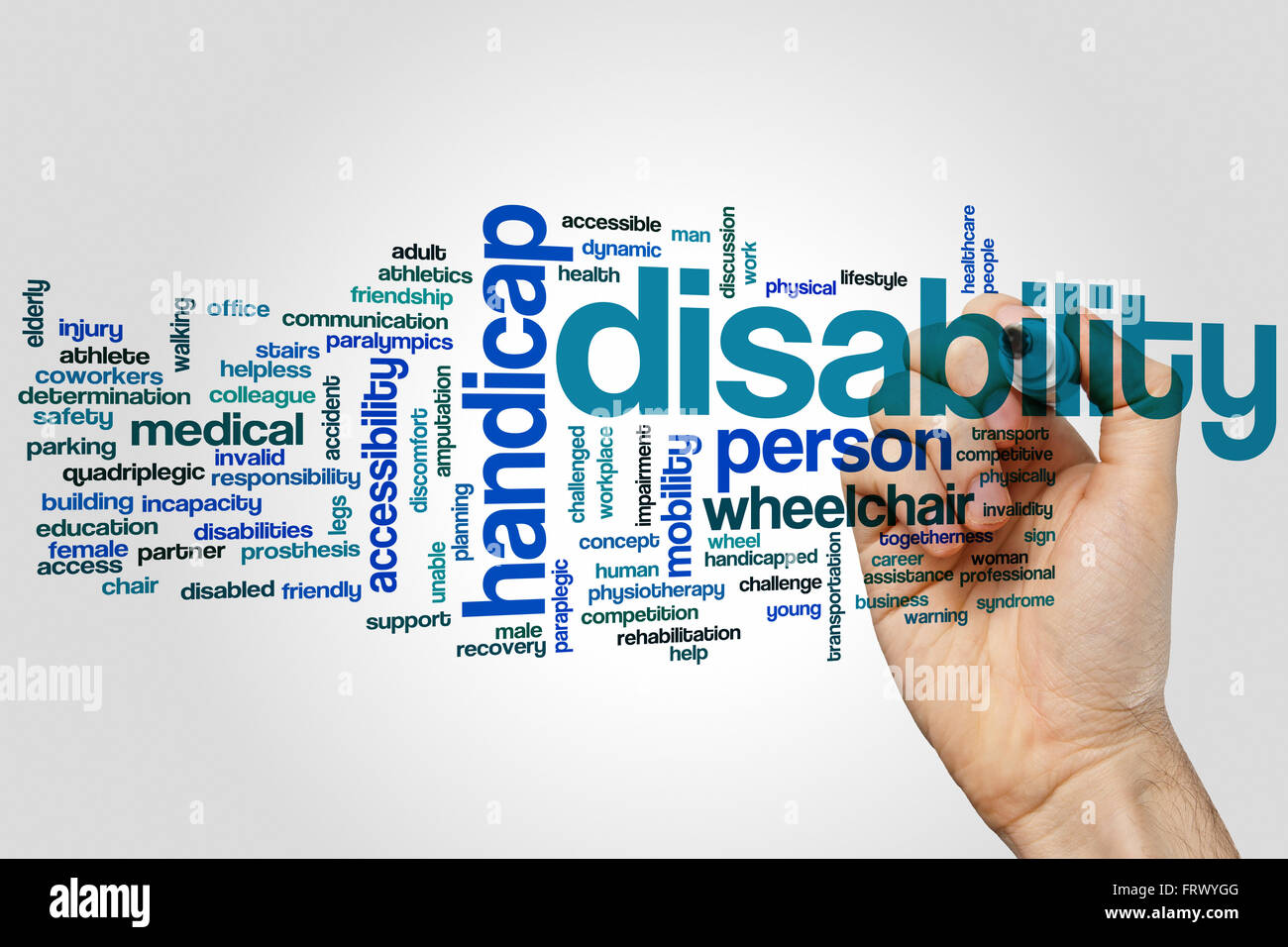 Disability concept word cloud background Stock Photo - Alamy