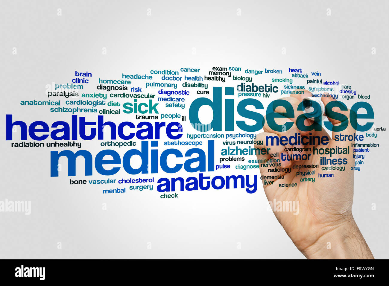 Disease concept word cloud background Stock Photo - Alamy