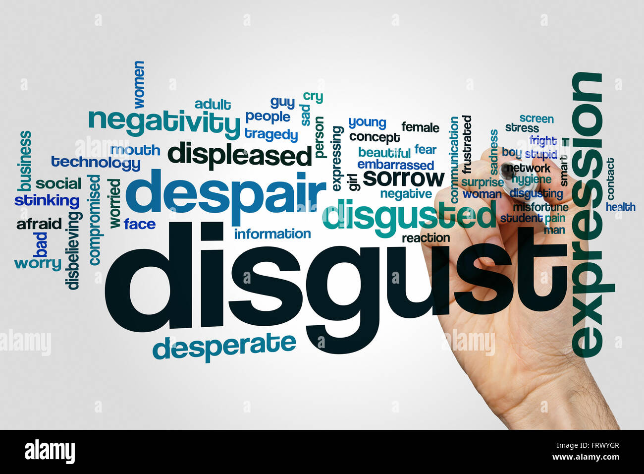 Disgust word cloud concept with negativity stress related tags Stock ...