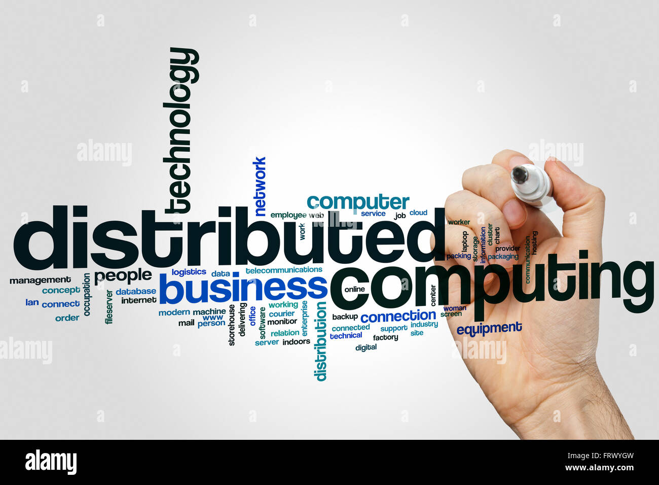 Distributed computing word cloud concept Stock Photo - Alamy