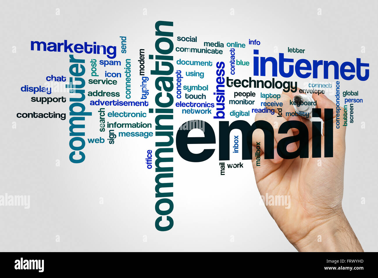 Email word cloud Stock Photo - Alamy