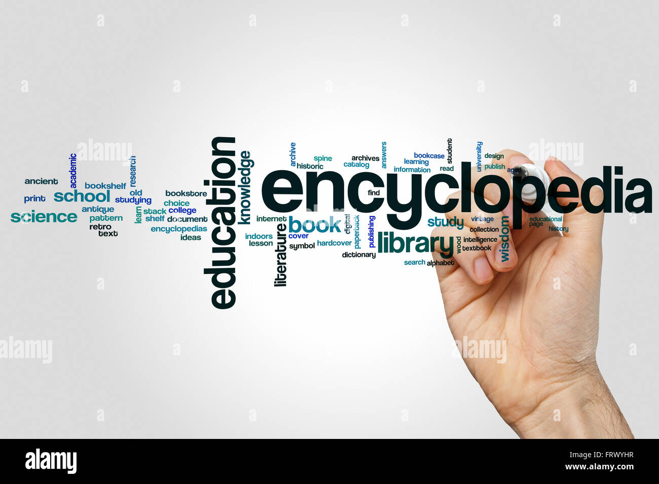Encyclopedia word cloud concept Stock Photo - Alamy