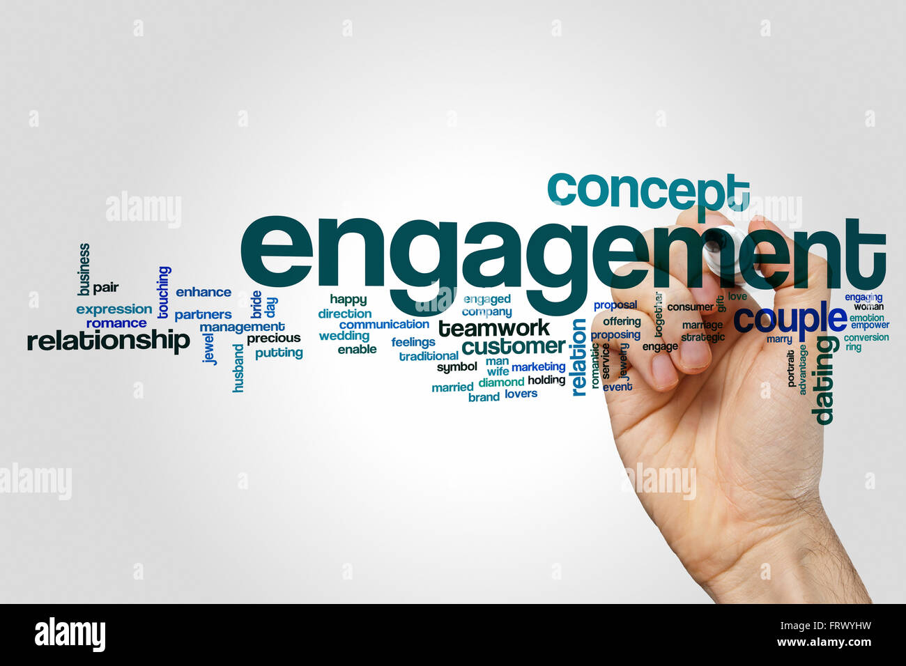 Engagement word cloud Stock Photo - Alamy