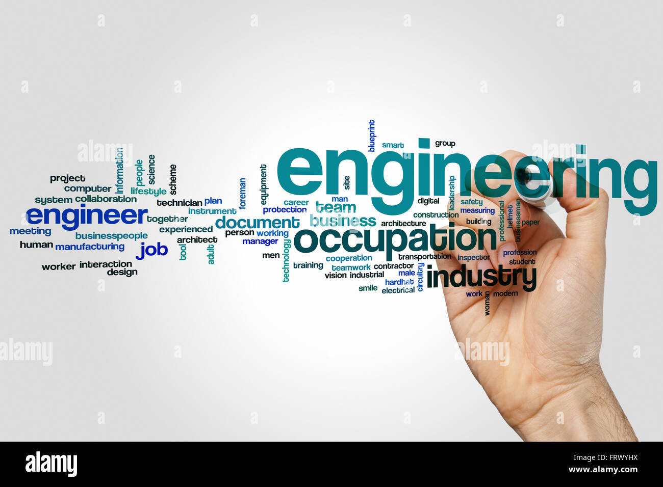 Engineering word cloud concept Stock Photo - Alamy