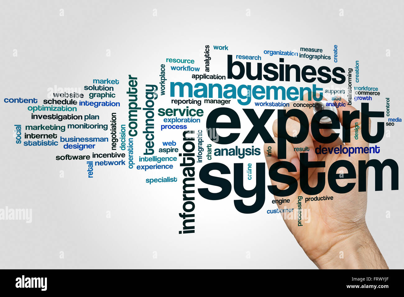 Expert system word cloud concept Stock Photo - Alamy