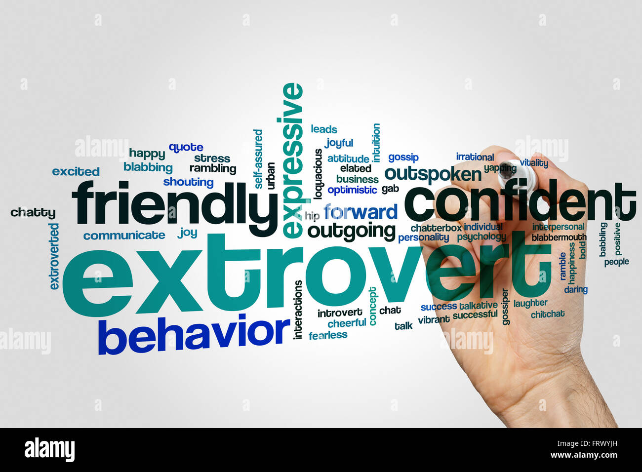 Extrovert concept word cloud background Stock Photo - Alamy