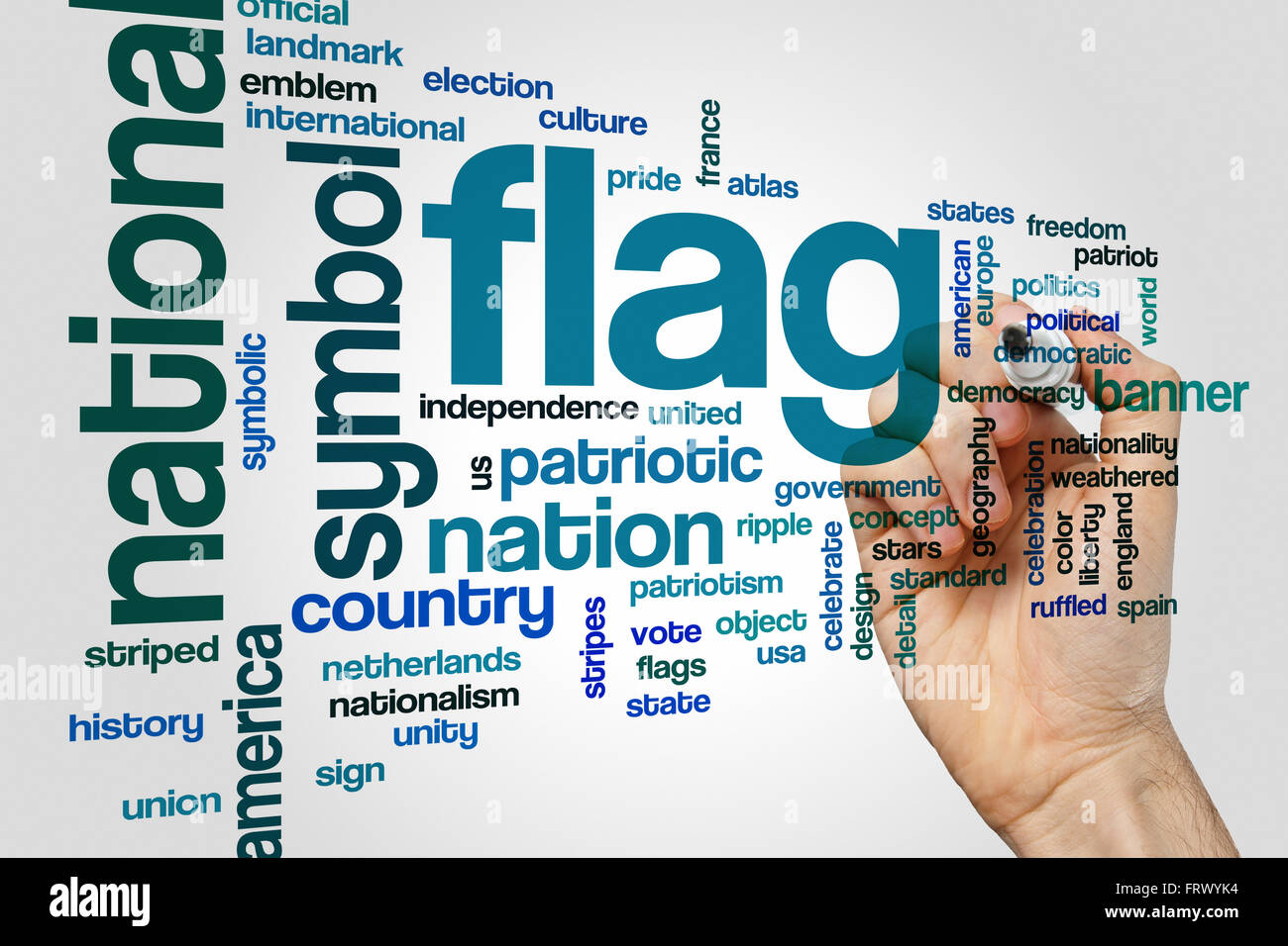 Flag word cloud concept Stock Photo - Alamy