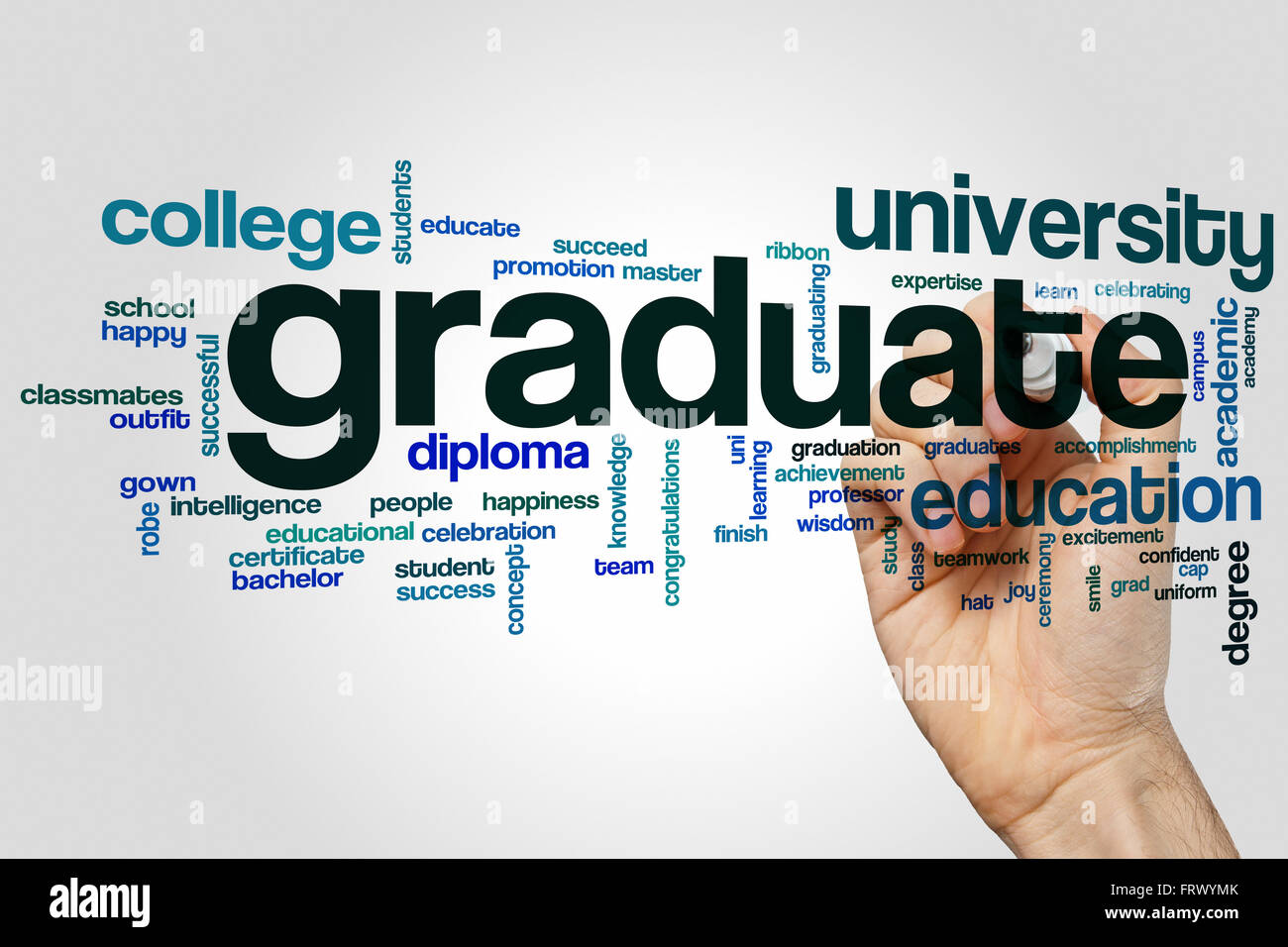 Graduate concept word cloud background Stock Photo - Alamy