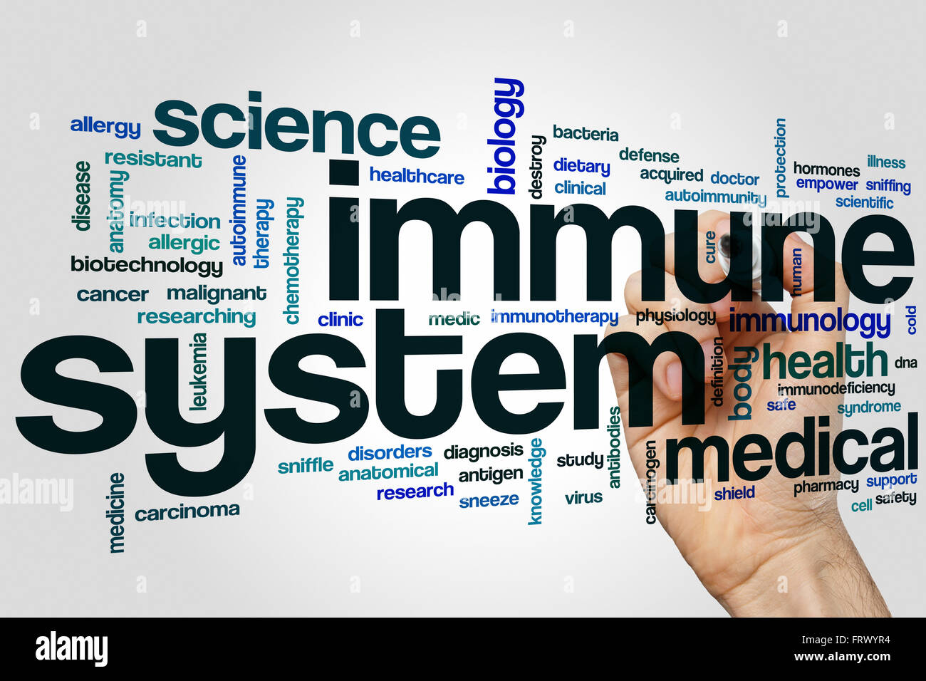 Immune system concept word cloud background Stock Photo - Alamy