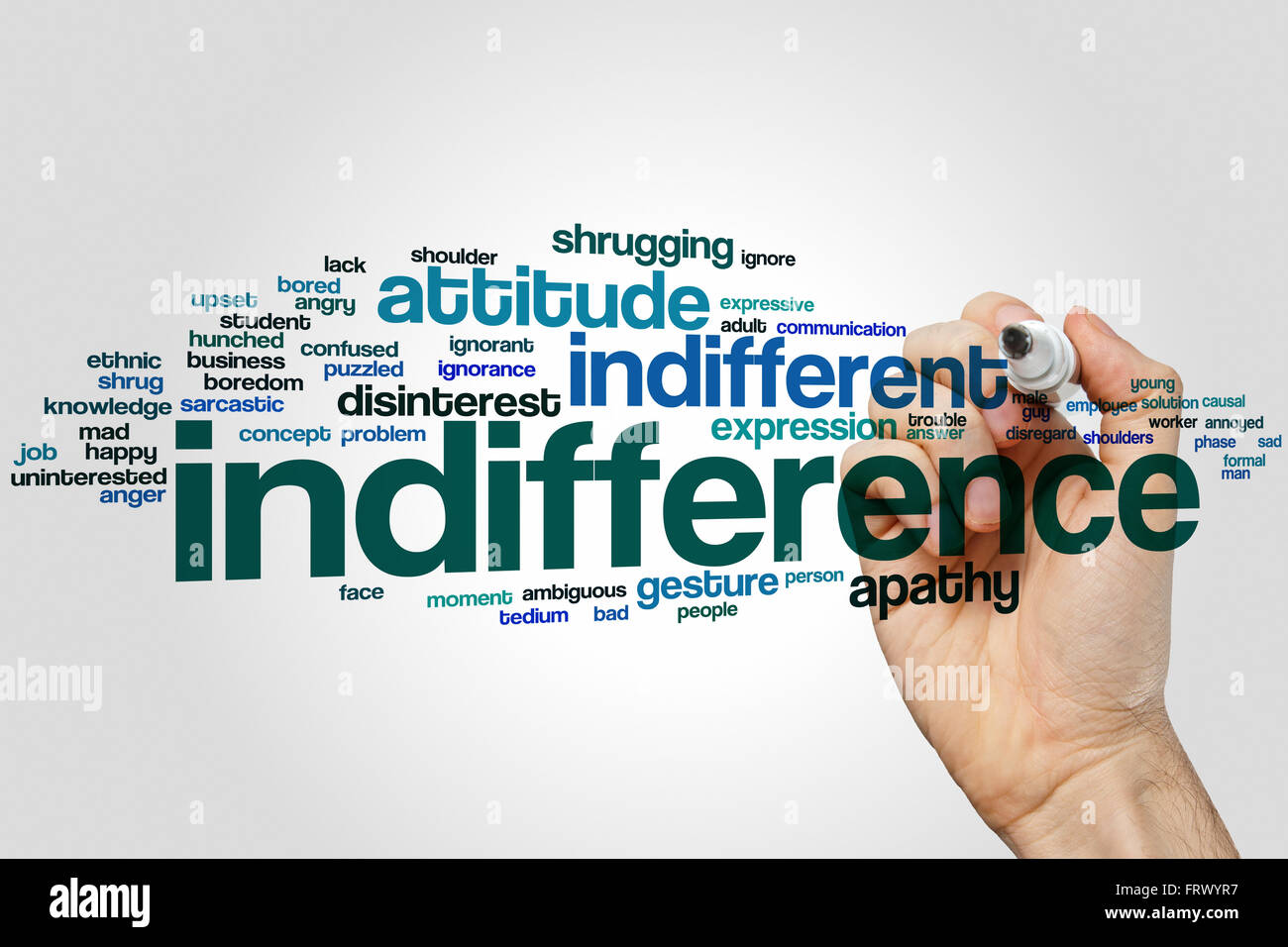 Indifference word cloud concept with disinterest ignore related tags ...