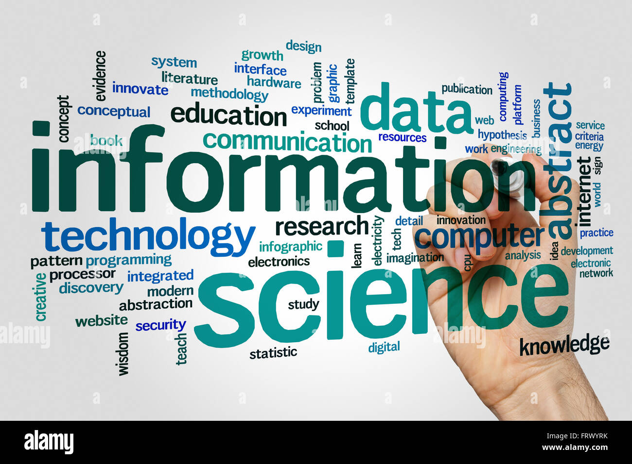 Information science concept word cloud background Stock Photo - Alamy