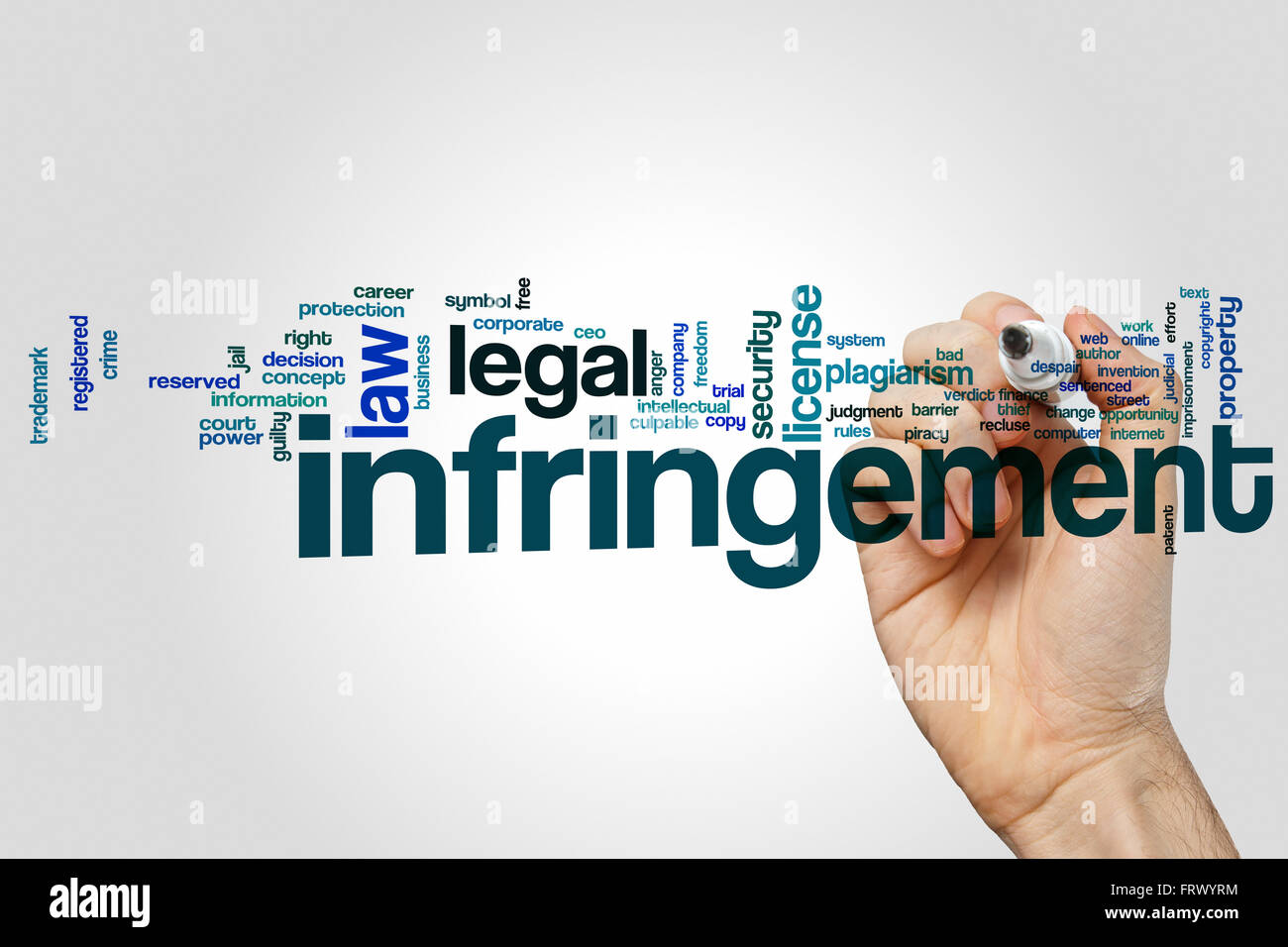 Infringement word cloud Stock Photo - Alamy
