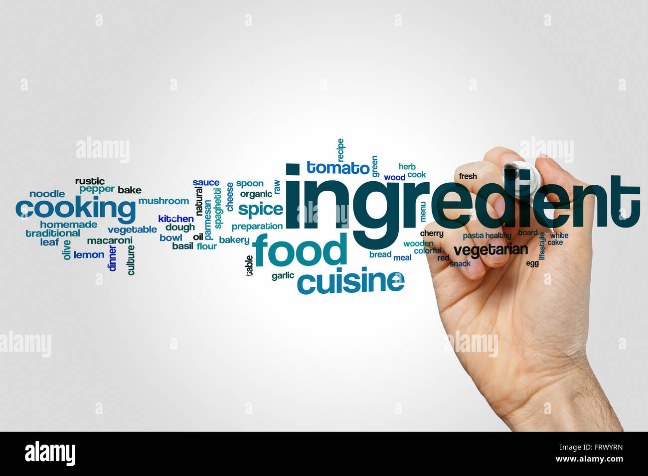 Ingredient word cloud Stock Photo - Alamy