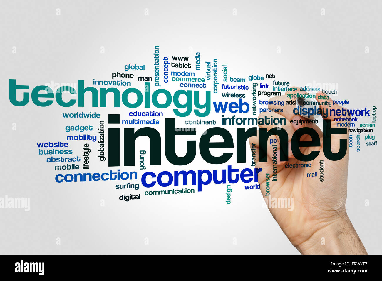 Internet word cloud concept Stock Photo - Alamy