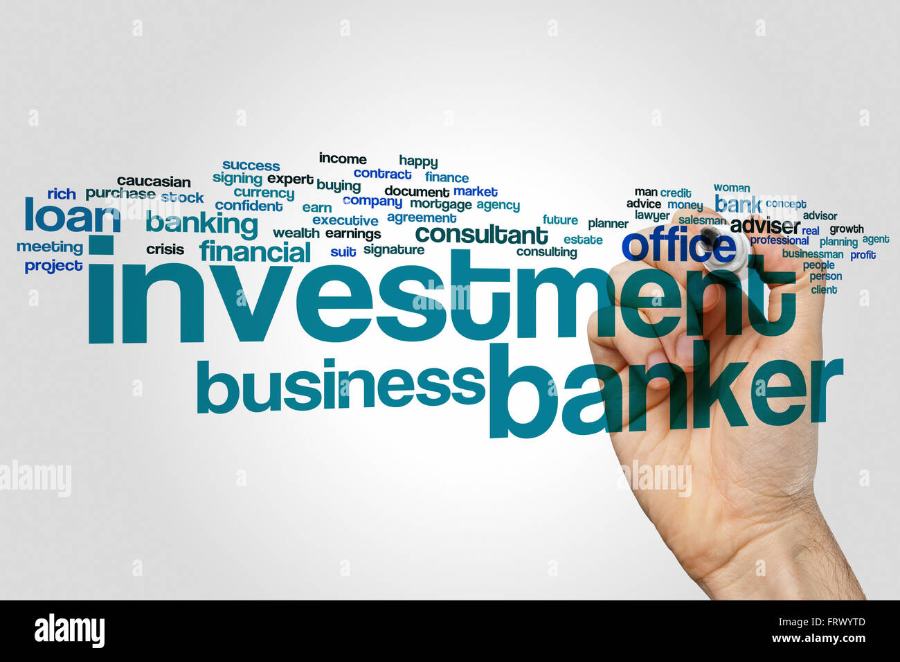 Investment banker word cloud concept with loan bank related tags Stock ...