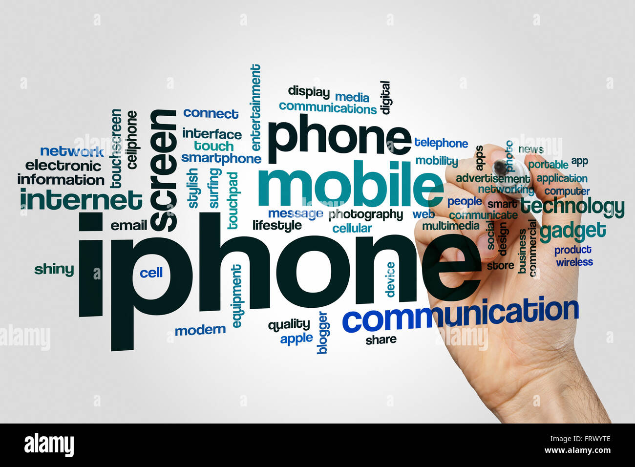 iPhone concept word cloud background Stock Photo - Alamy