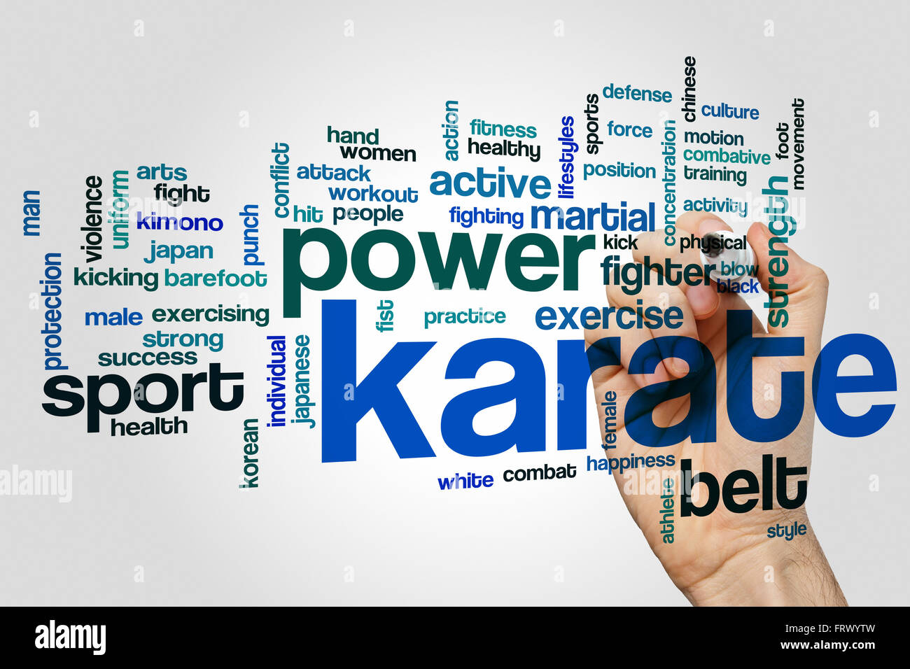 Karate word cloud concept Stock Photo - Alamy