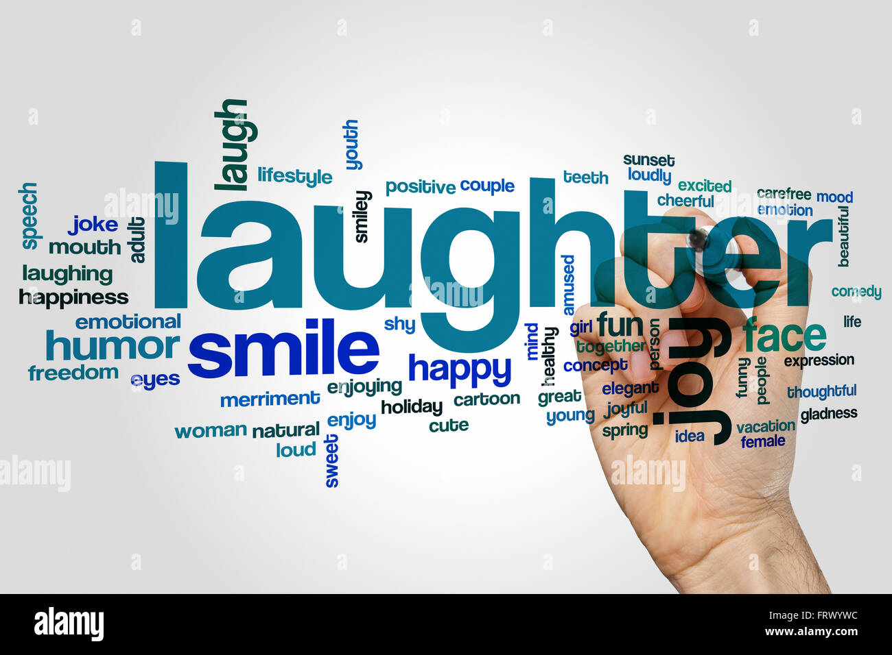 Laughter word cloud concept Stock Photo - Alamy