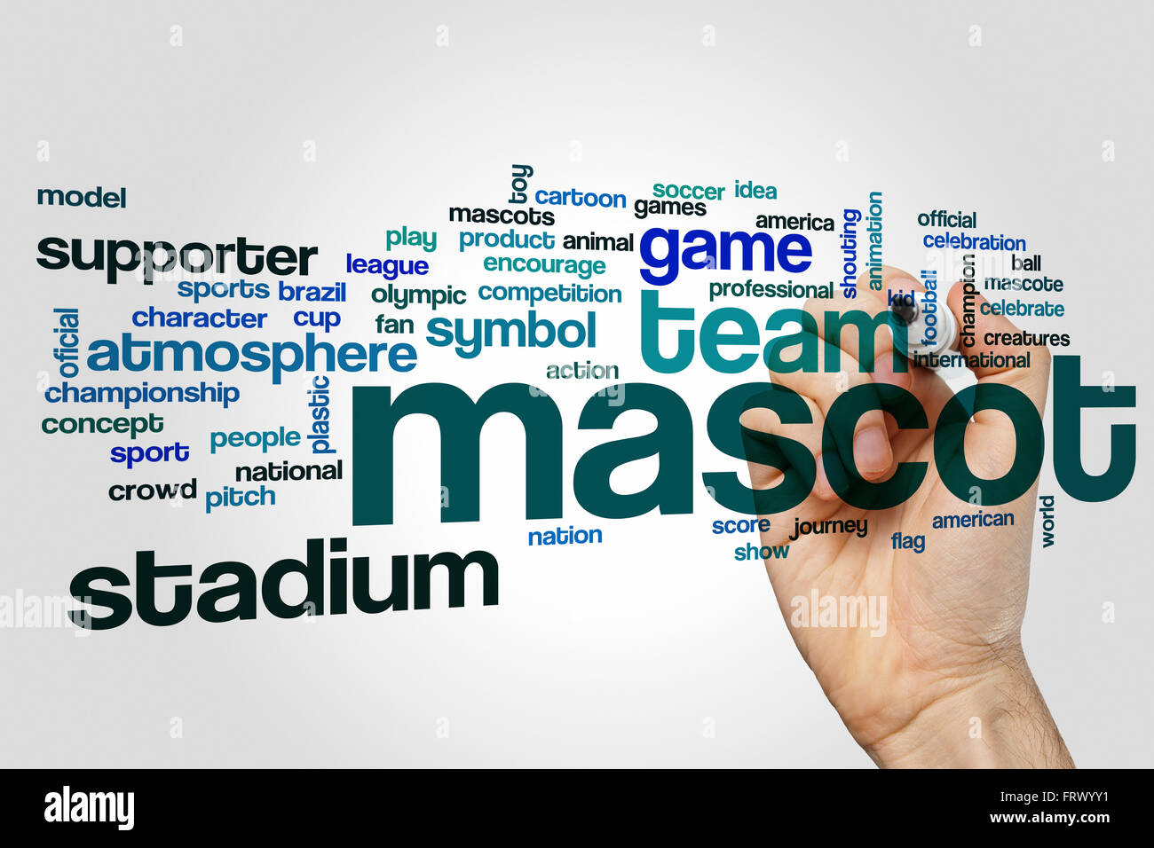 Mascot word cloud Stock Photo - Alamy