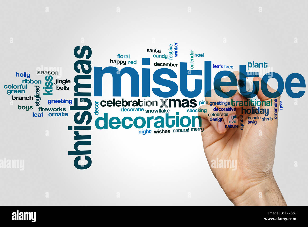 Mistletoe word cloud concept Stock Photo - Alamy
