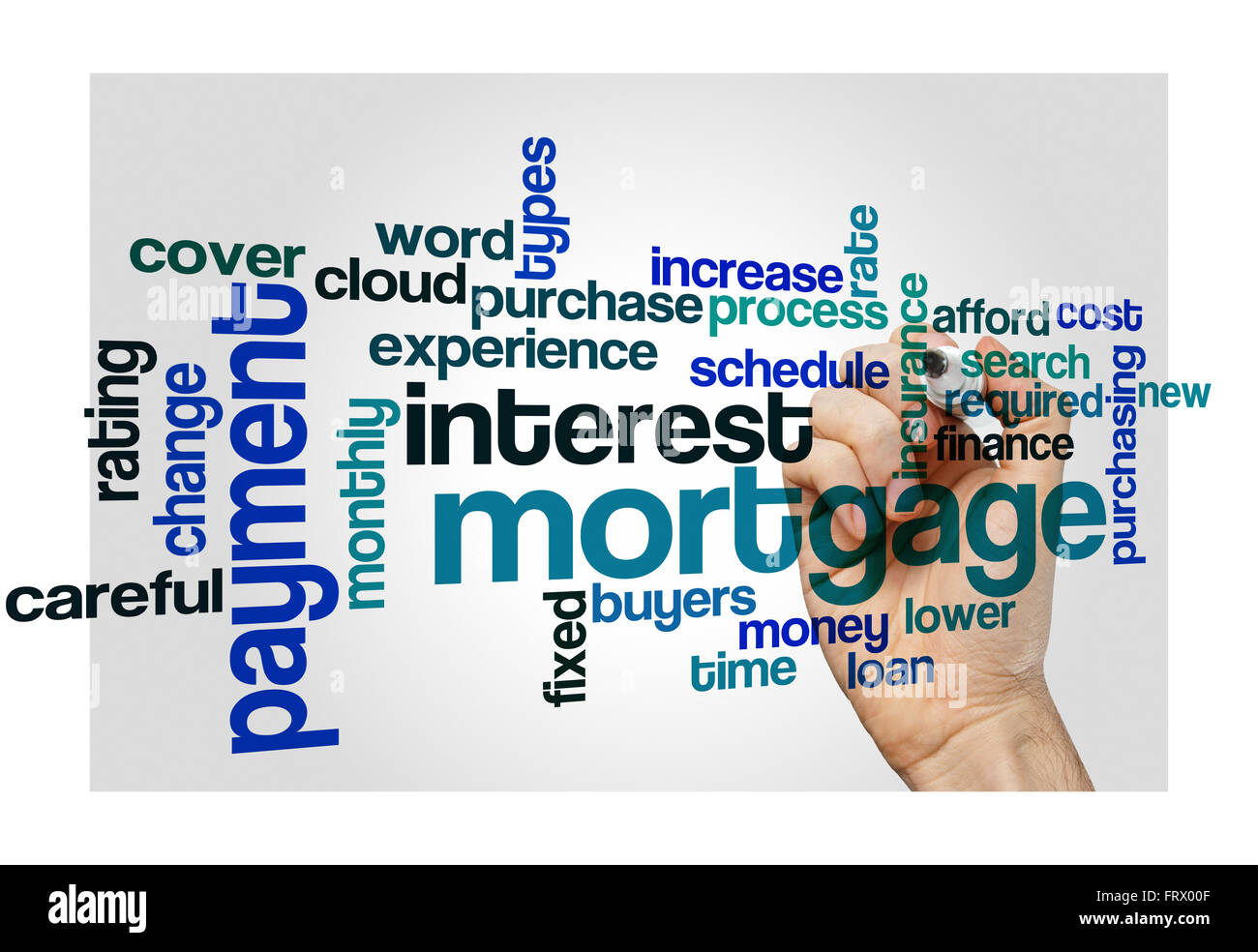 mortgage interest payment concept word cloud on white Stock Photo - Alamy