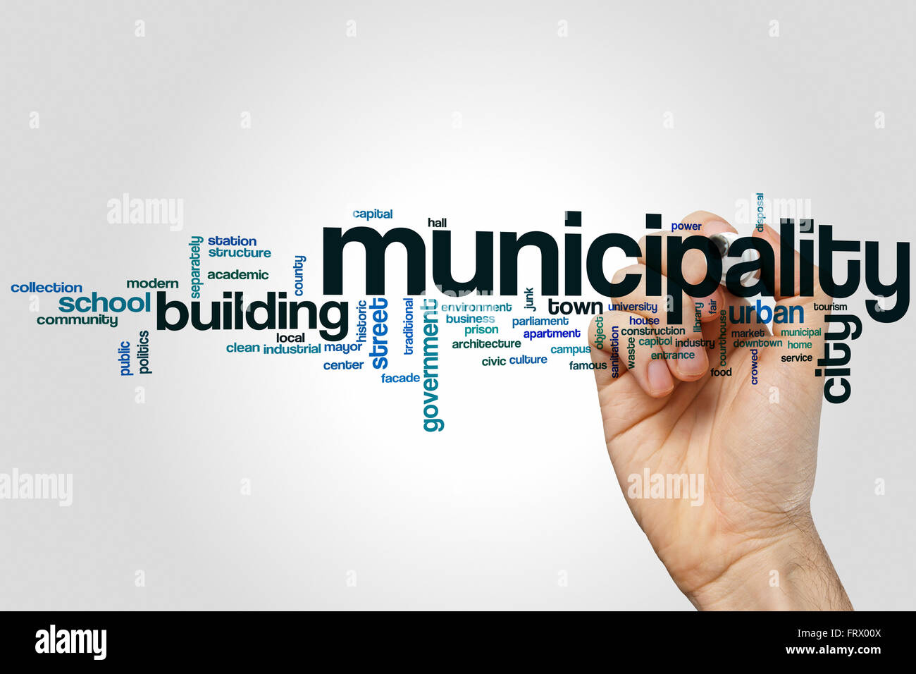 Municipality word cloud concept Stock Photo - Alamy