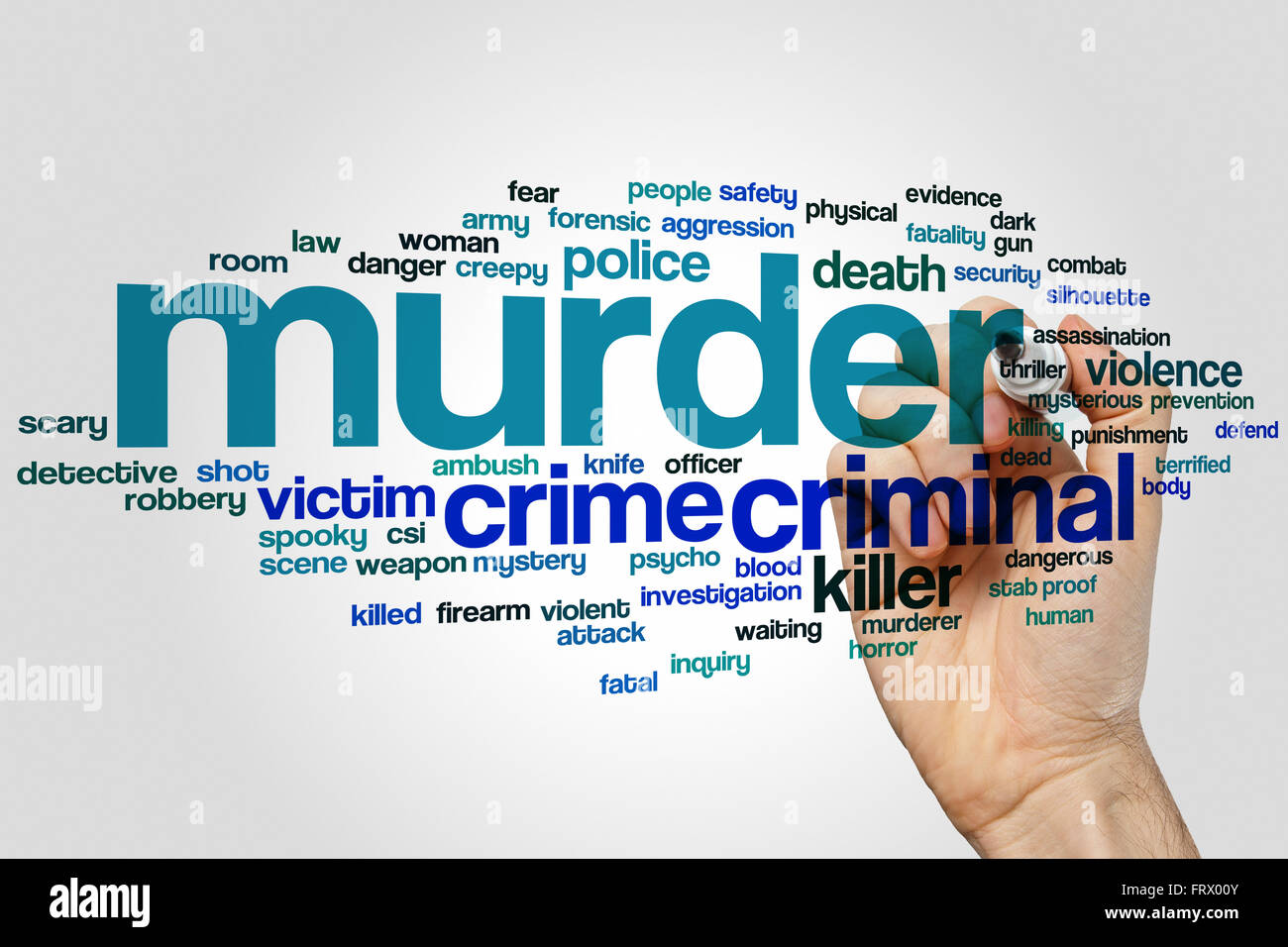 Murder concept word cloud background Stock Photo - Alamy