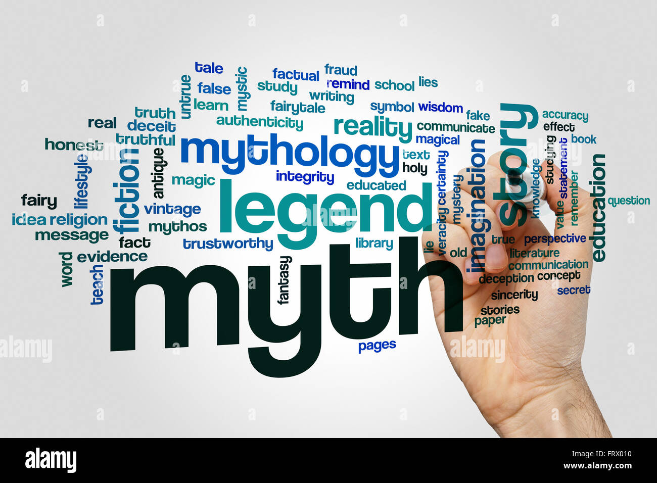 Myth word cloud concept Stock Photo - Alamy