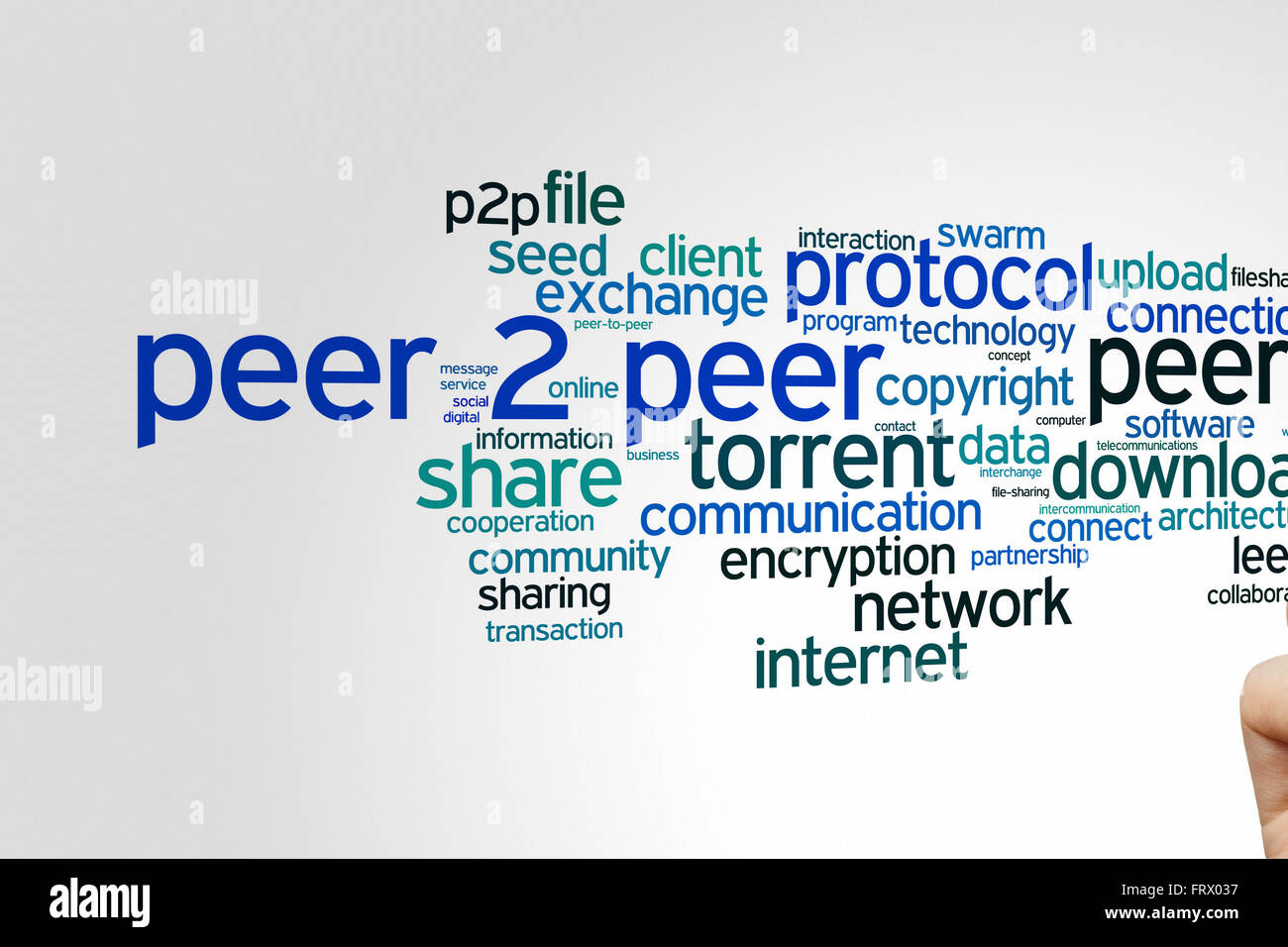 Peer 2 peer concept word cloud background Stock Photo - Alamy