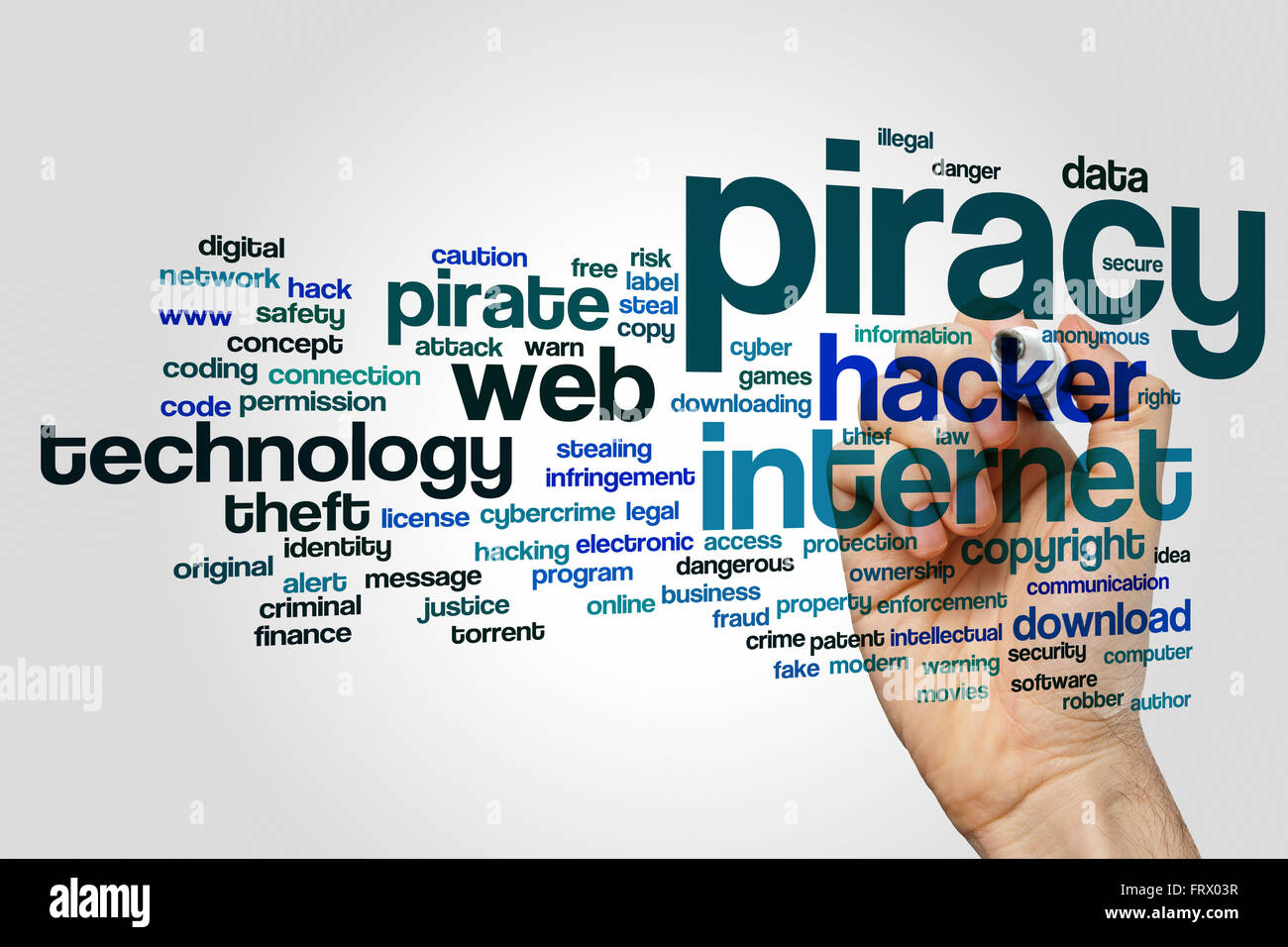 Piracy concept word cloud background Stock Photo - Alamy