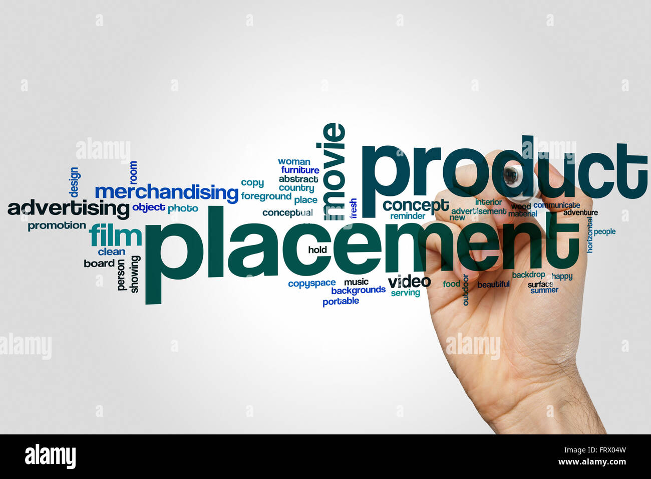 Product placement word cloud concept Stock Photo - Alamy