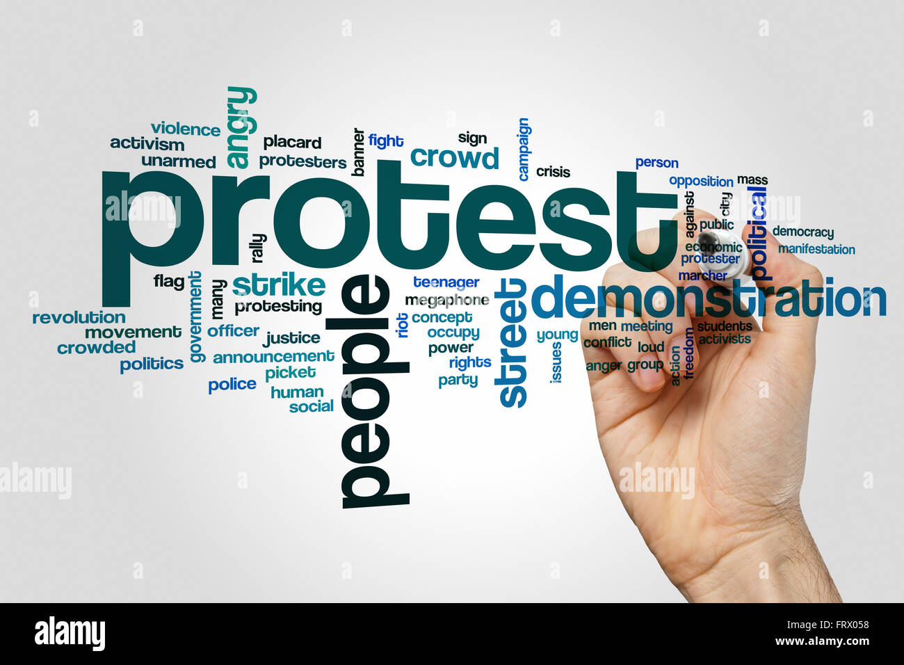 Protest word cloud Stock Photo - Alamy