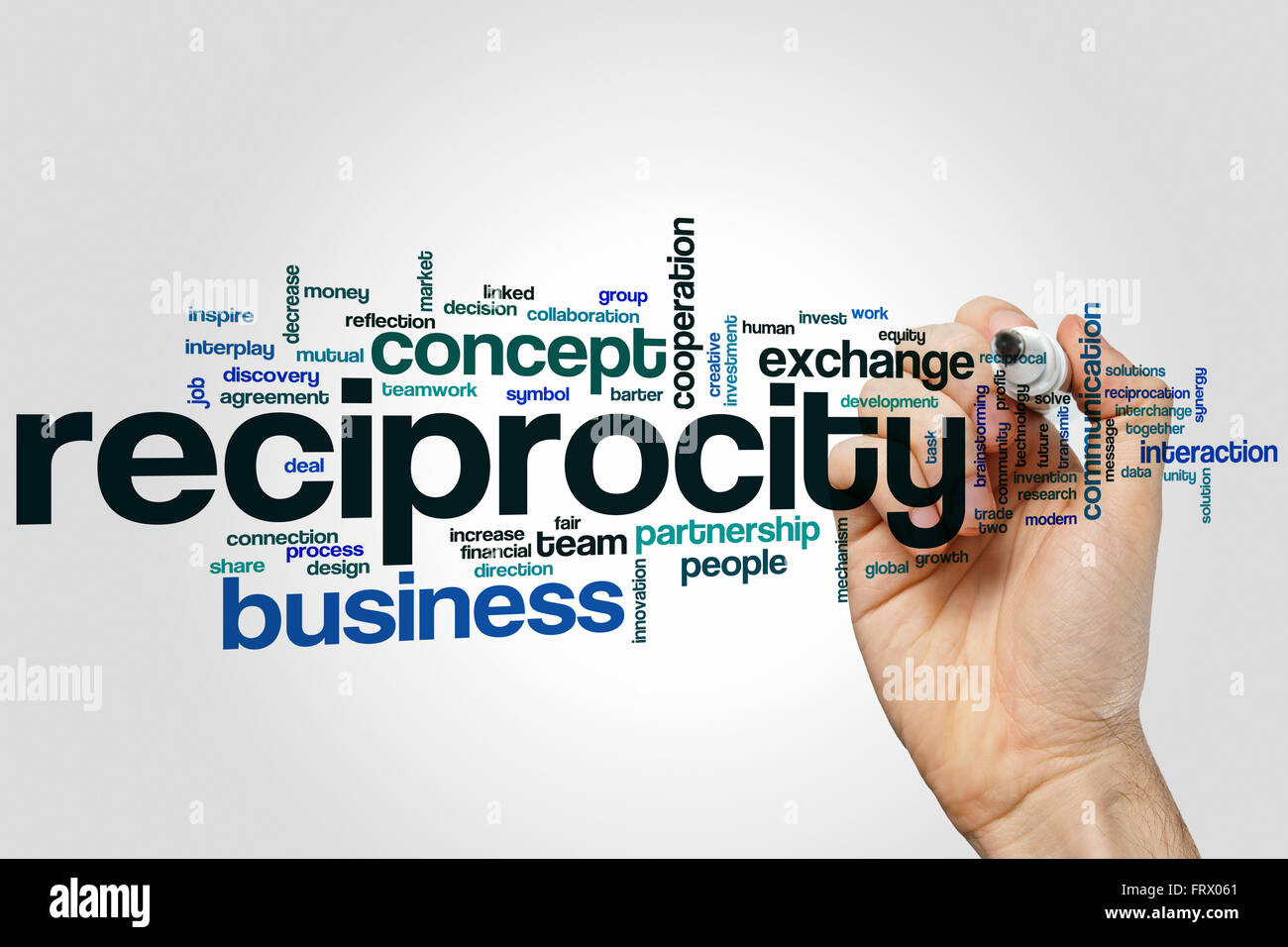 Reciprocity word cloud concept Stock Photo - Alamy