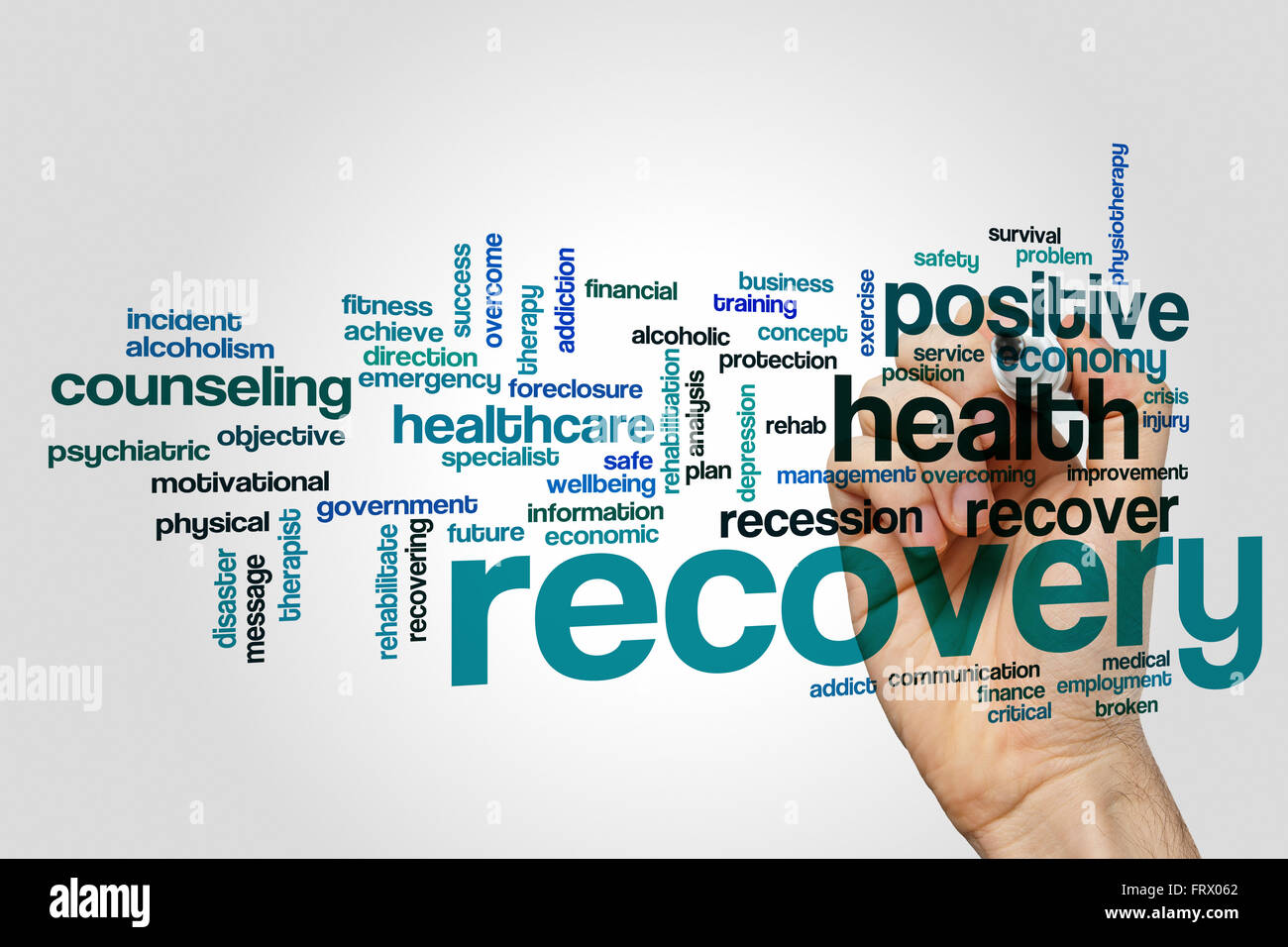 Recovery word cloud Stock Photo - Alamy