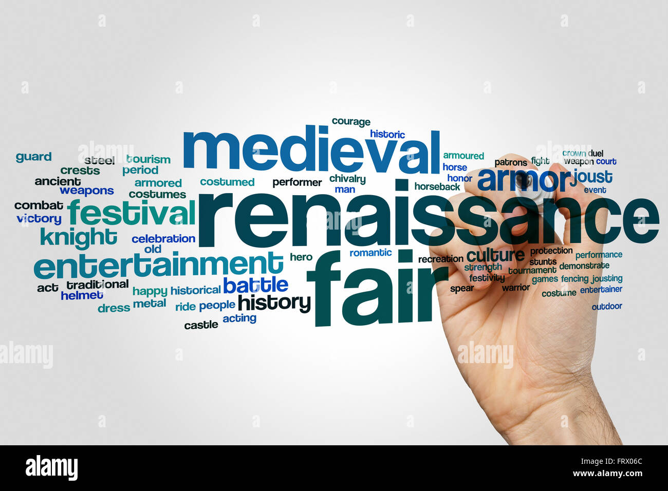Renaissance fair concept word cloud background Stock Photo - Alamy