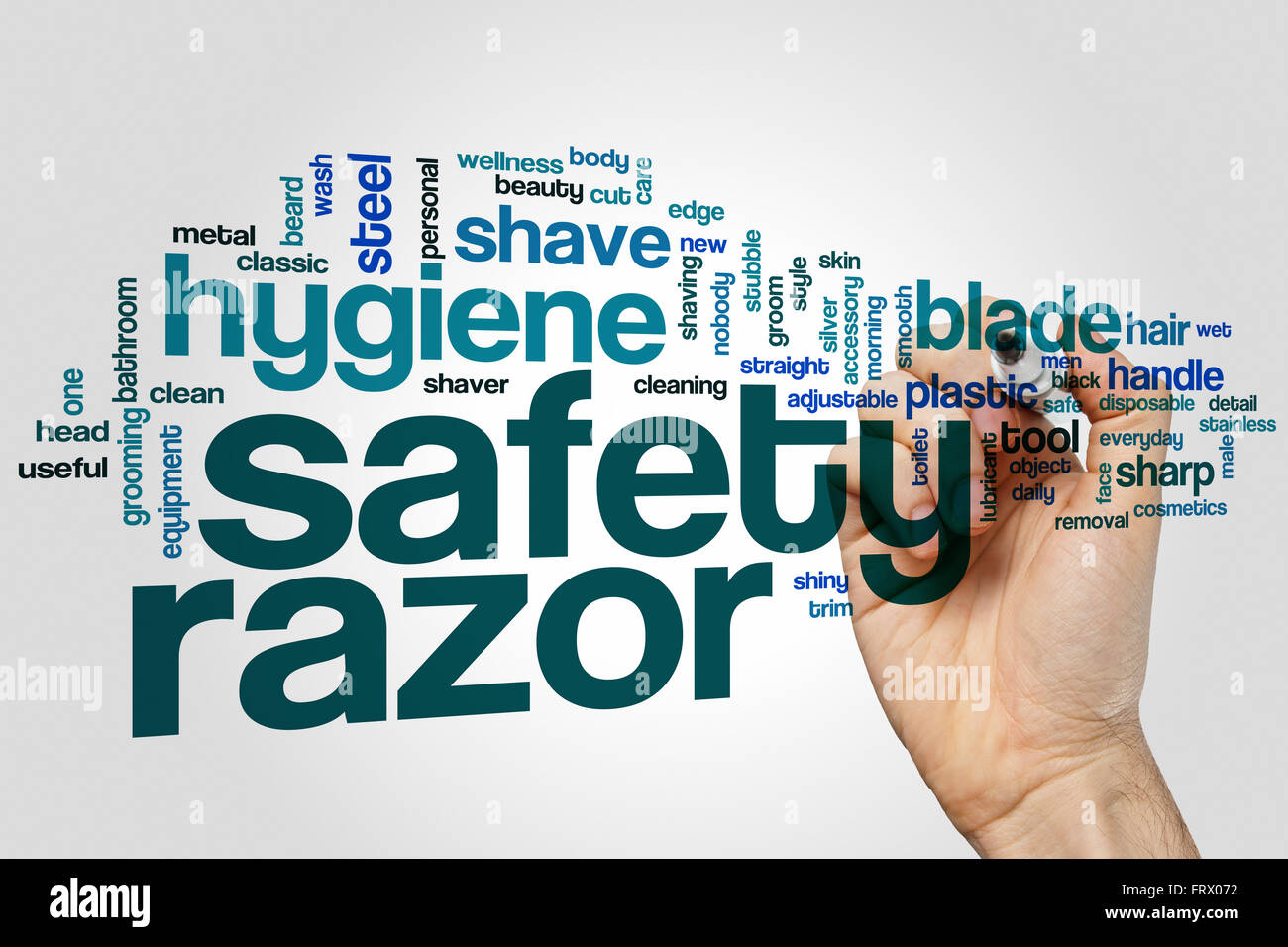 Safety razor word cloud concept with blade shave related tags Stock ...