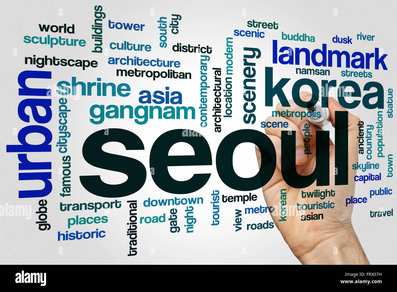 Seoul word cloud concept Stock Photo - Alamy