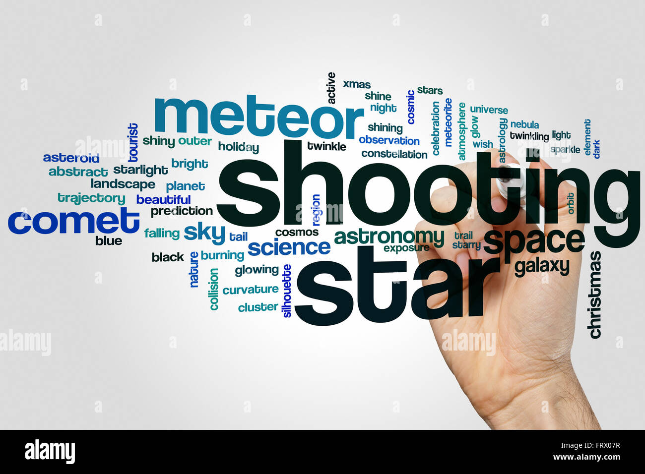 Shooting star word cloud concept Stock Photo - Alamy