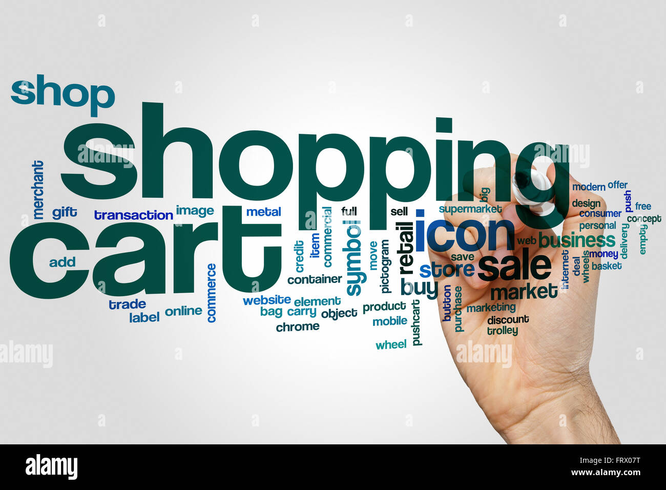 Shopping cart word cloud concept with sale shop related tags Stock ...