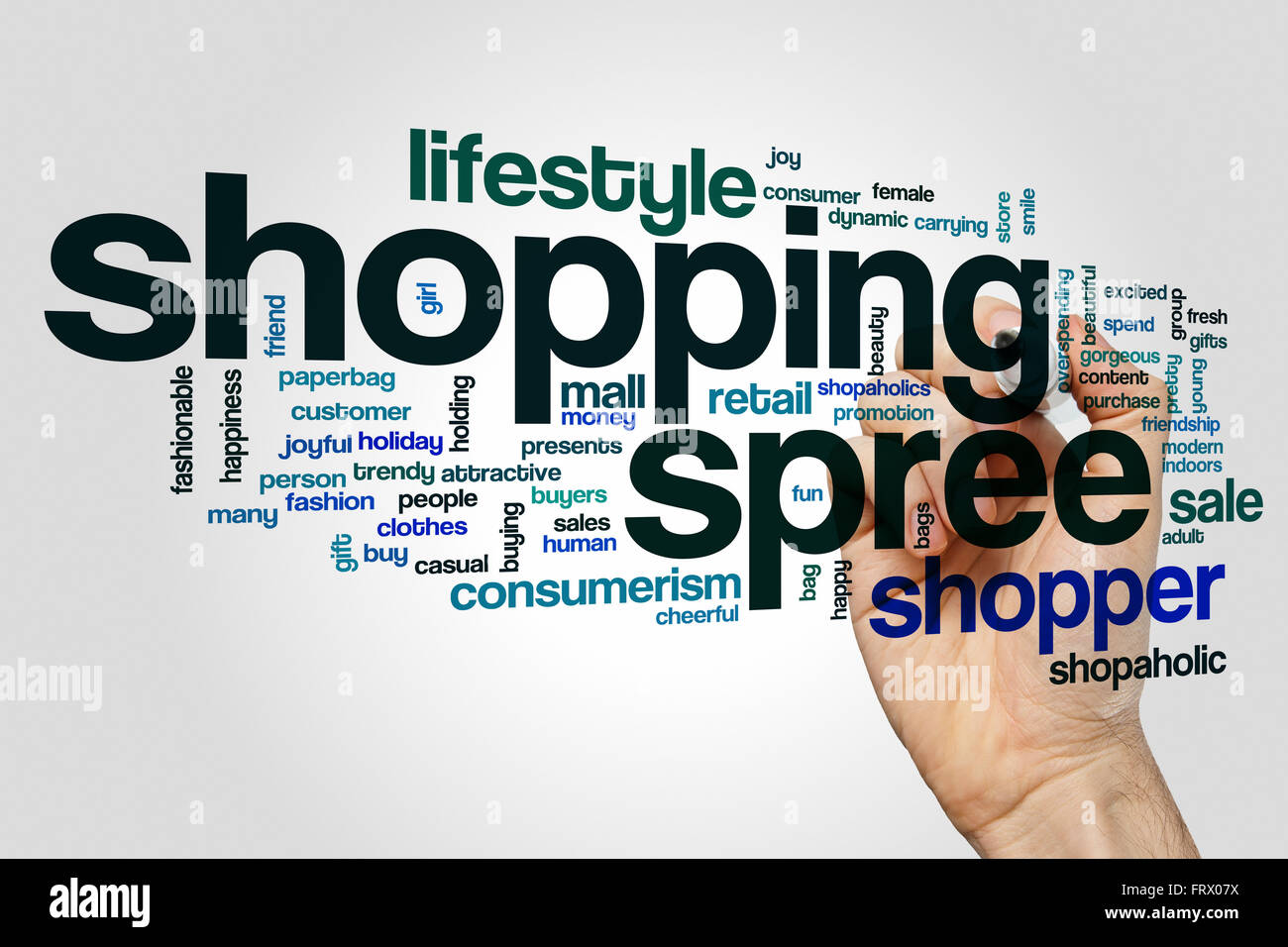 Shopping spree word cloud Stock Photo - Alamy