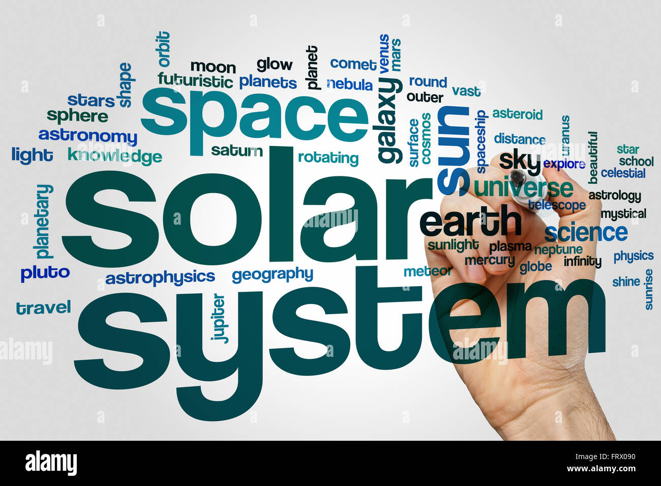 Solar system word cloud concept Stock Photo - Alamy