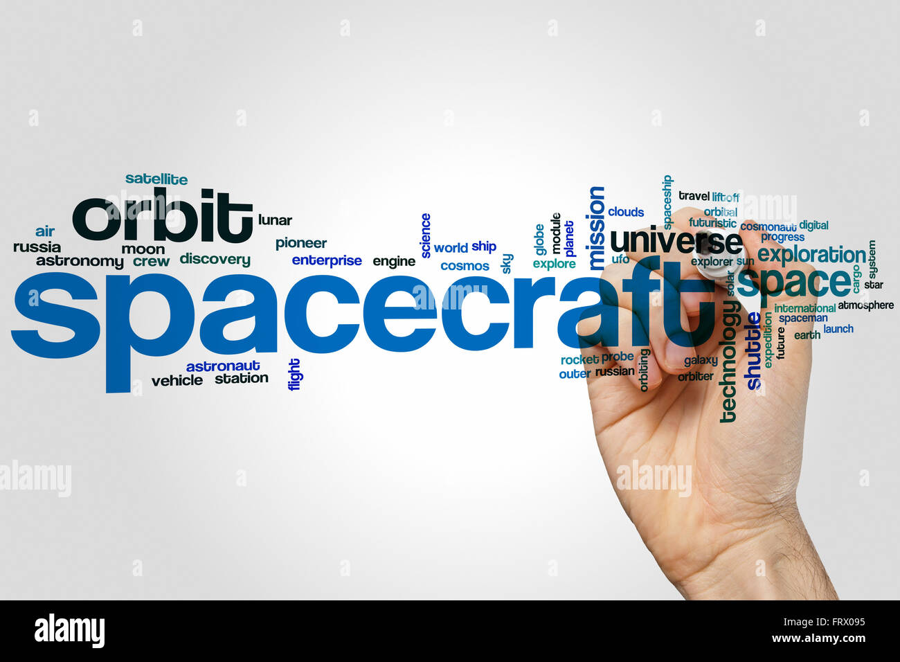 Spacecraft word cloud concept Stock Photo - Alamy