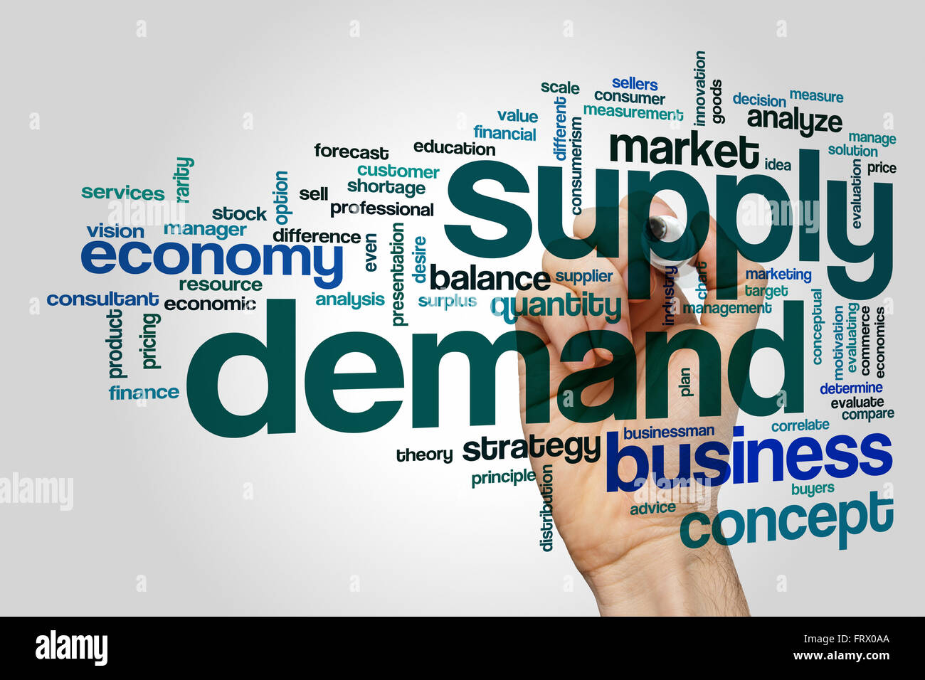 Supply demand concept word cloud background Stock Photo - Alamy