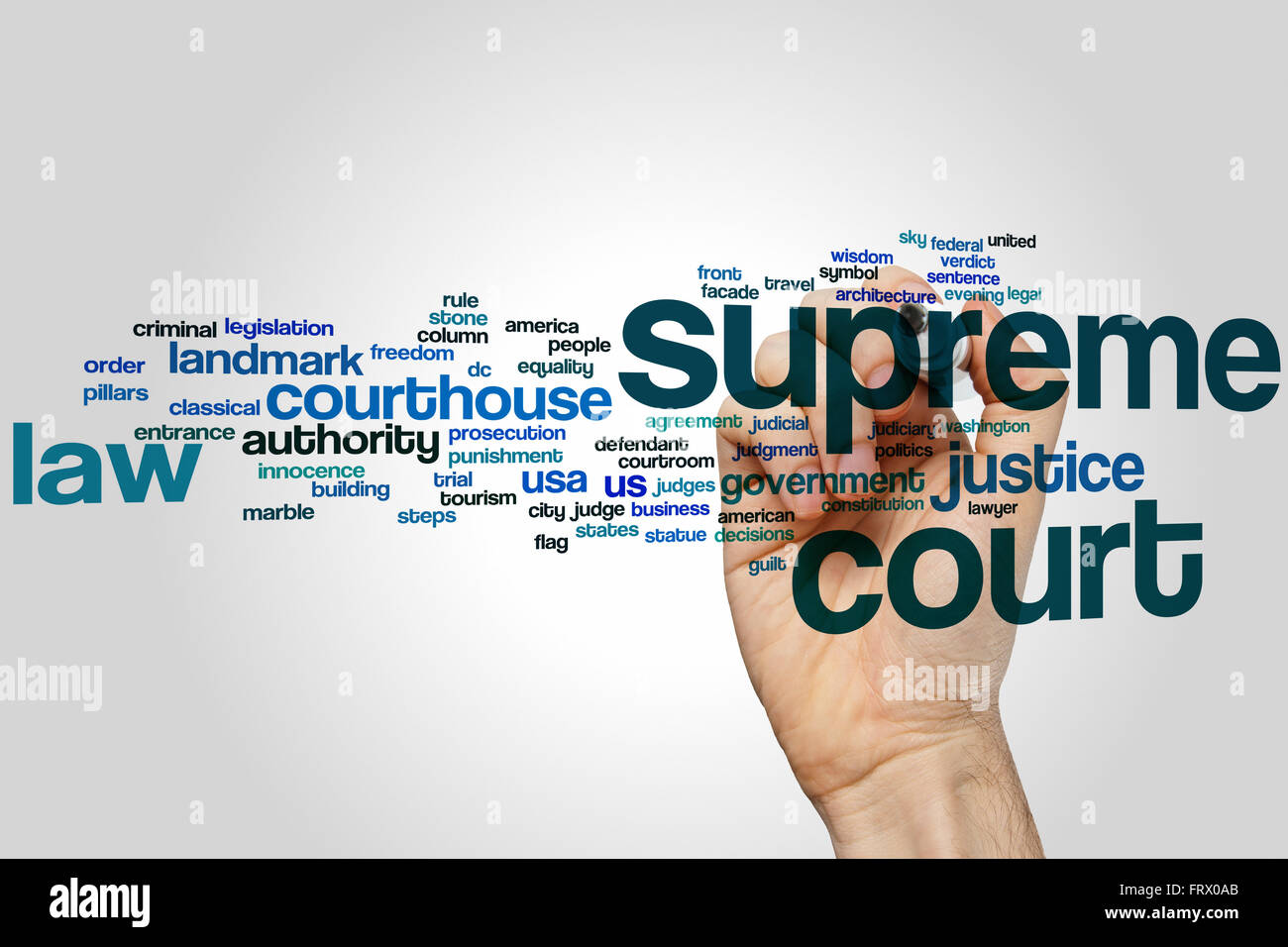 Supreme court word cloud concept Stock Photo - Alamy
