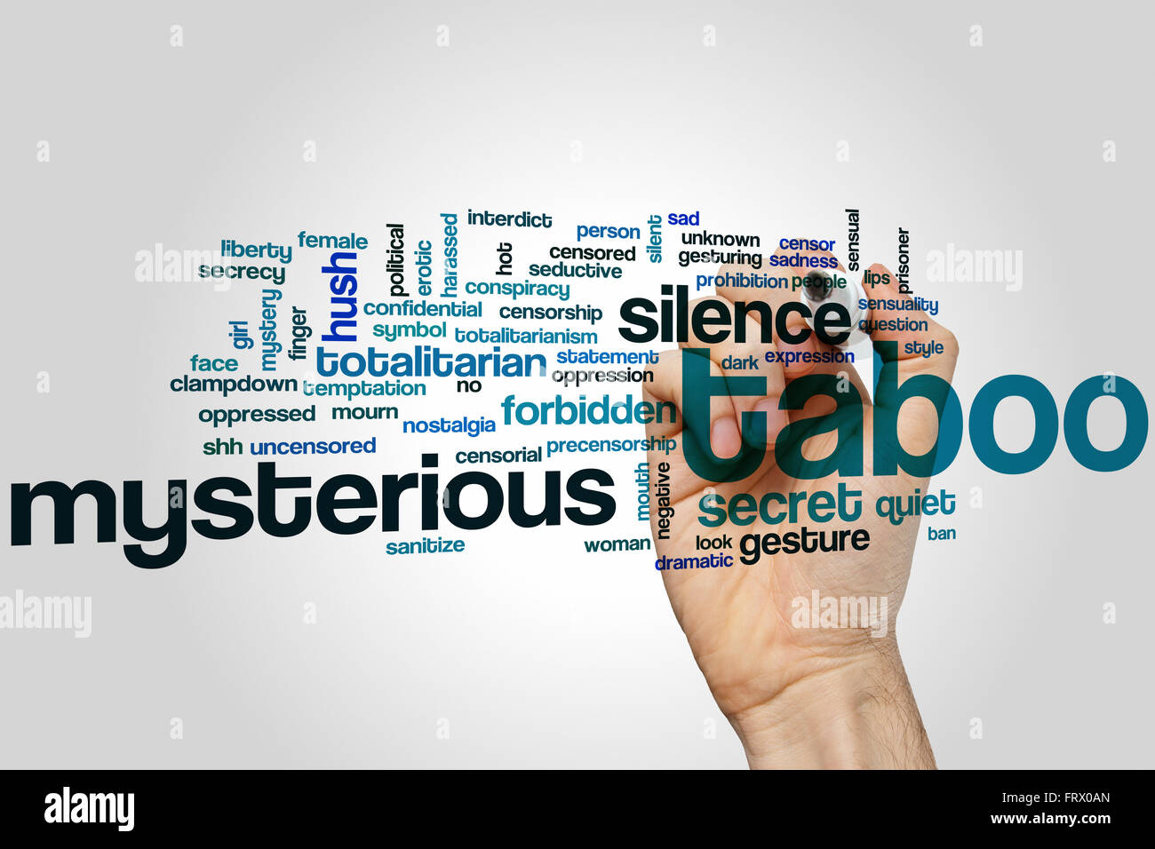 Taboo word cloud concept Stock Photo - Alamy