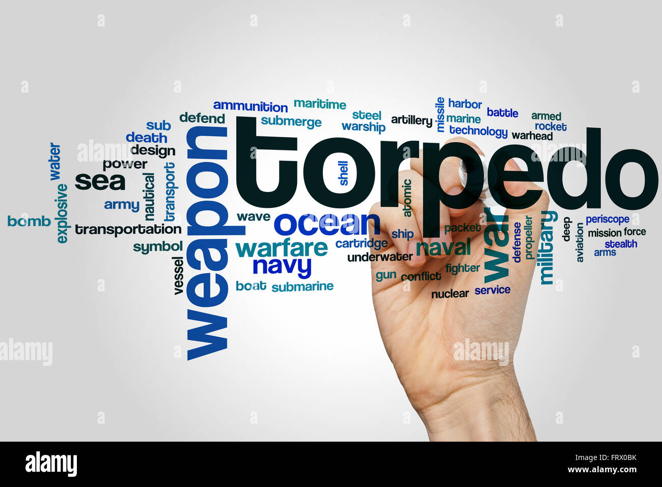 Torpedo word cloud concept with war sea related tags Stock Photo - Alamy