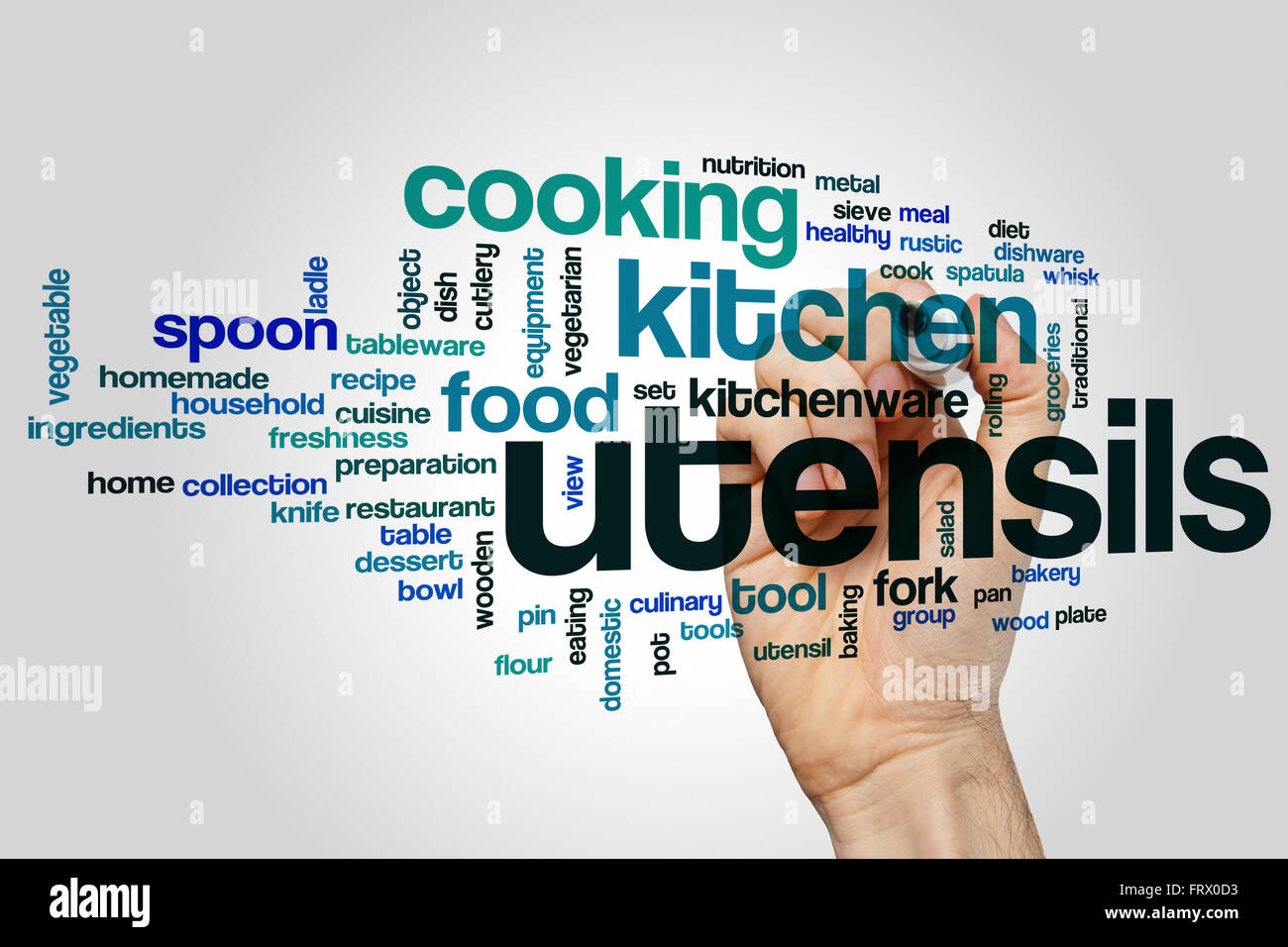 Utensils word cloud Stock Photo - Alamy