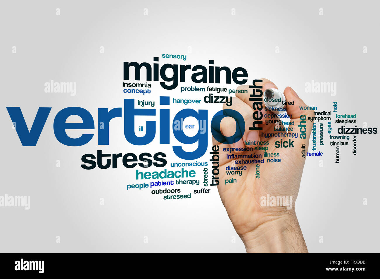 Vertigo word cloud concept Stock Photo - Alamy